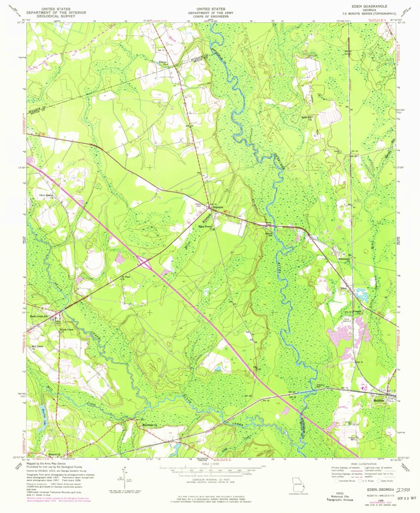 Eden, GA (1958, 24000-Scale) Map by United States Geological Survey ...