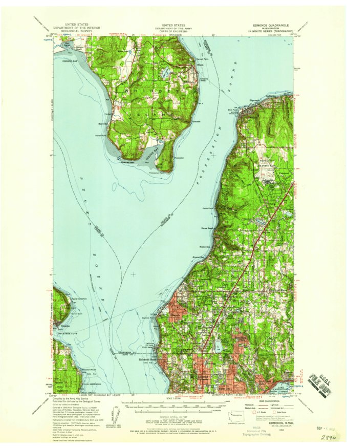 Edmonds, WA (1953, 62500-Scale) Map by United States Geological Survey ...