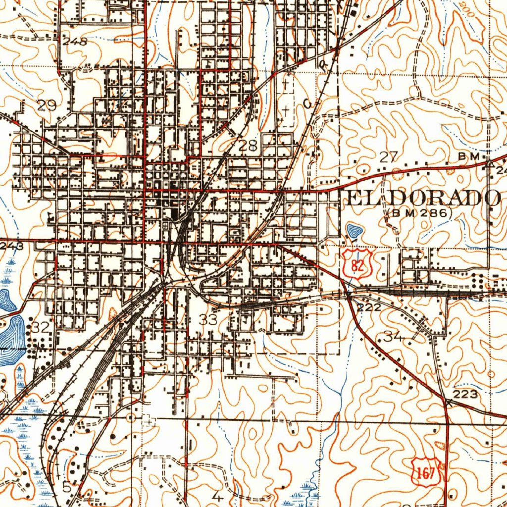 El Dorado, AR-LA (1930, 62500-Scale) Map by United States Geological ...