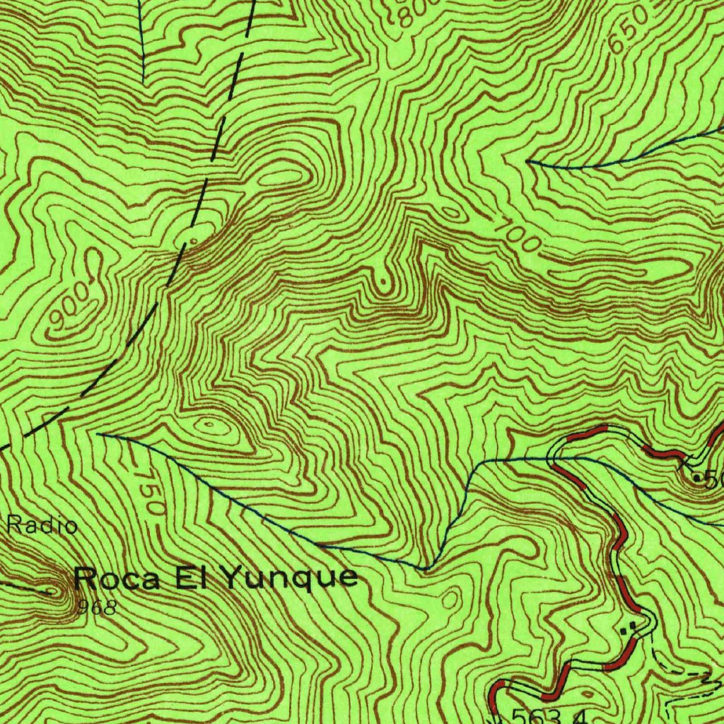 El Yunque, PR (1958, 20000-Scale) Map by United States Geological ...