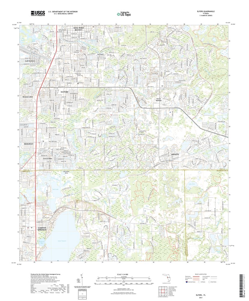 Elfers, FL (2021, 24000-Scale) Map by United States Geological Survey ...