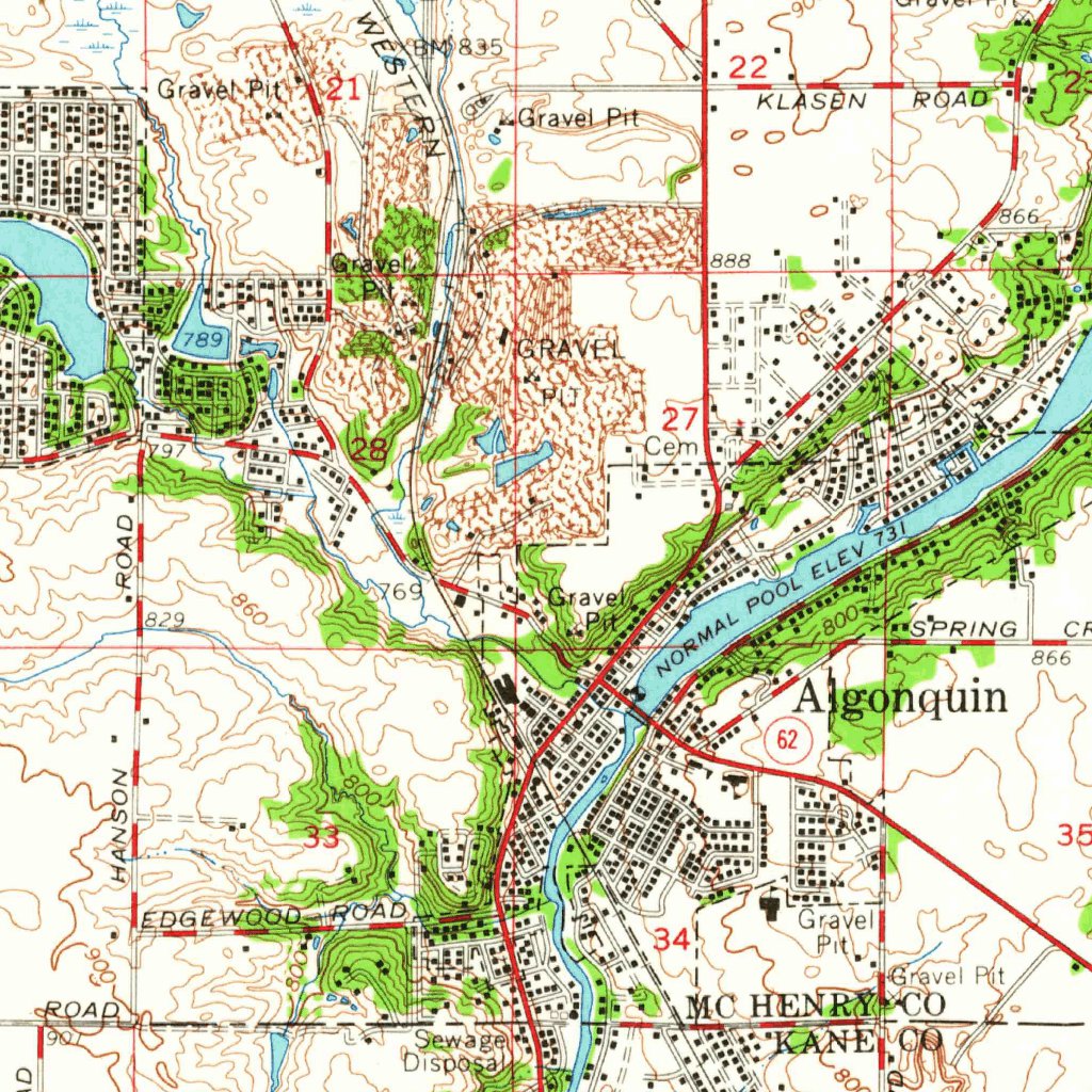 Elgin, IL (1962, 62500-Scale) Map by United States Geological Survey ...