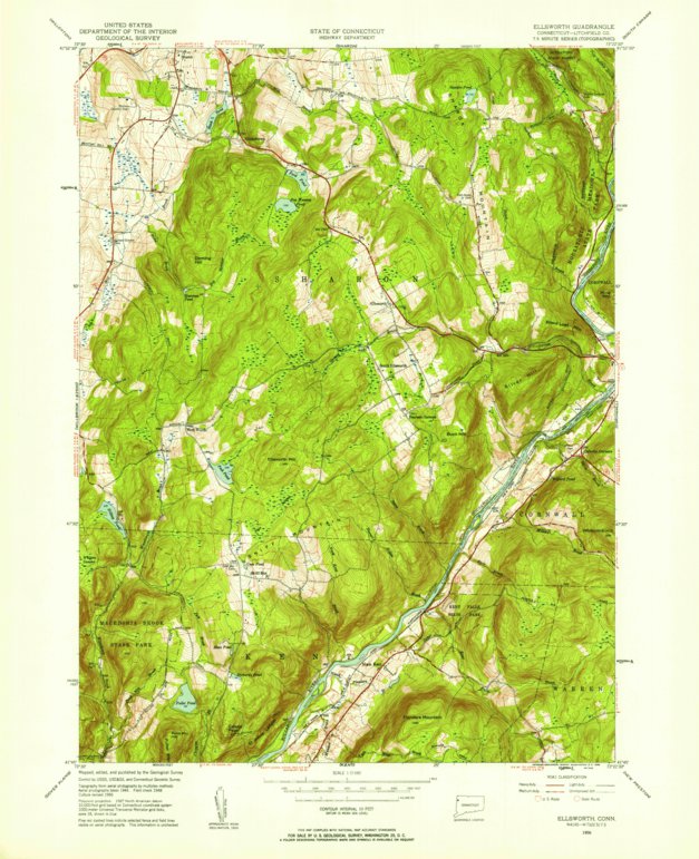 Ellsworth, CT (1956, 31680-Scale) Map by United States Geological ...