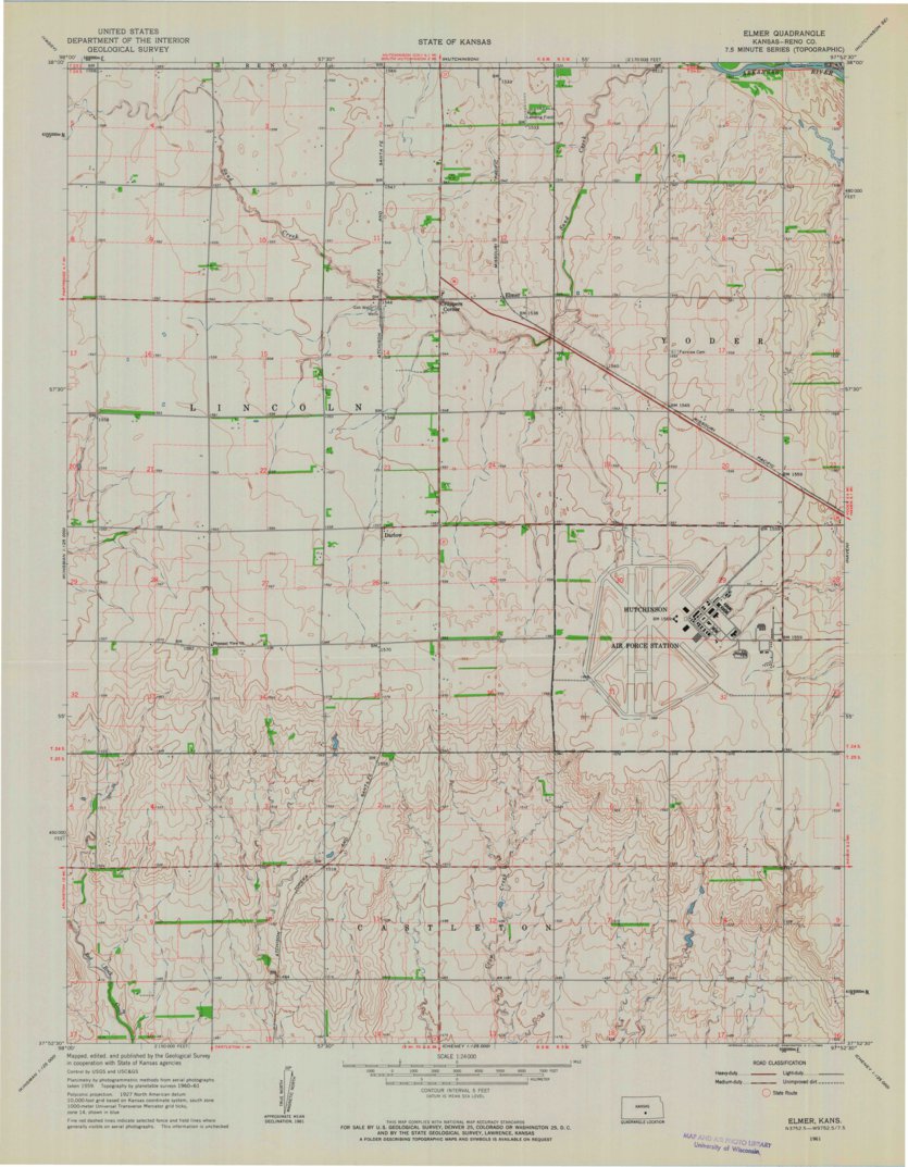 Elmer, KS (1961, 24000-Scale) Map by United States Geological Survey ...