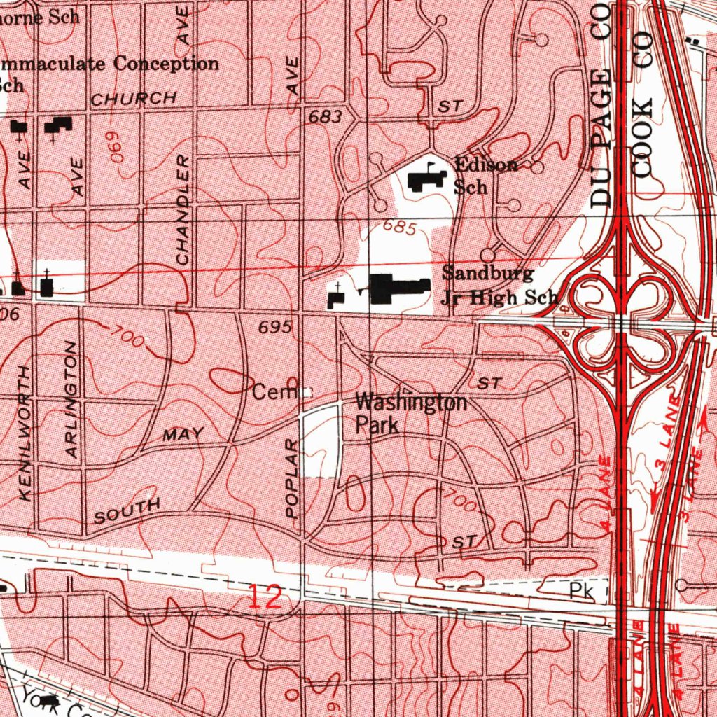 Elmhurst, IL (1997, 24000-Scale) Map by United States Geological Survey ...