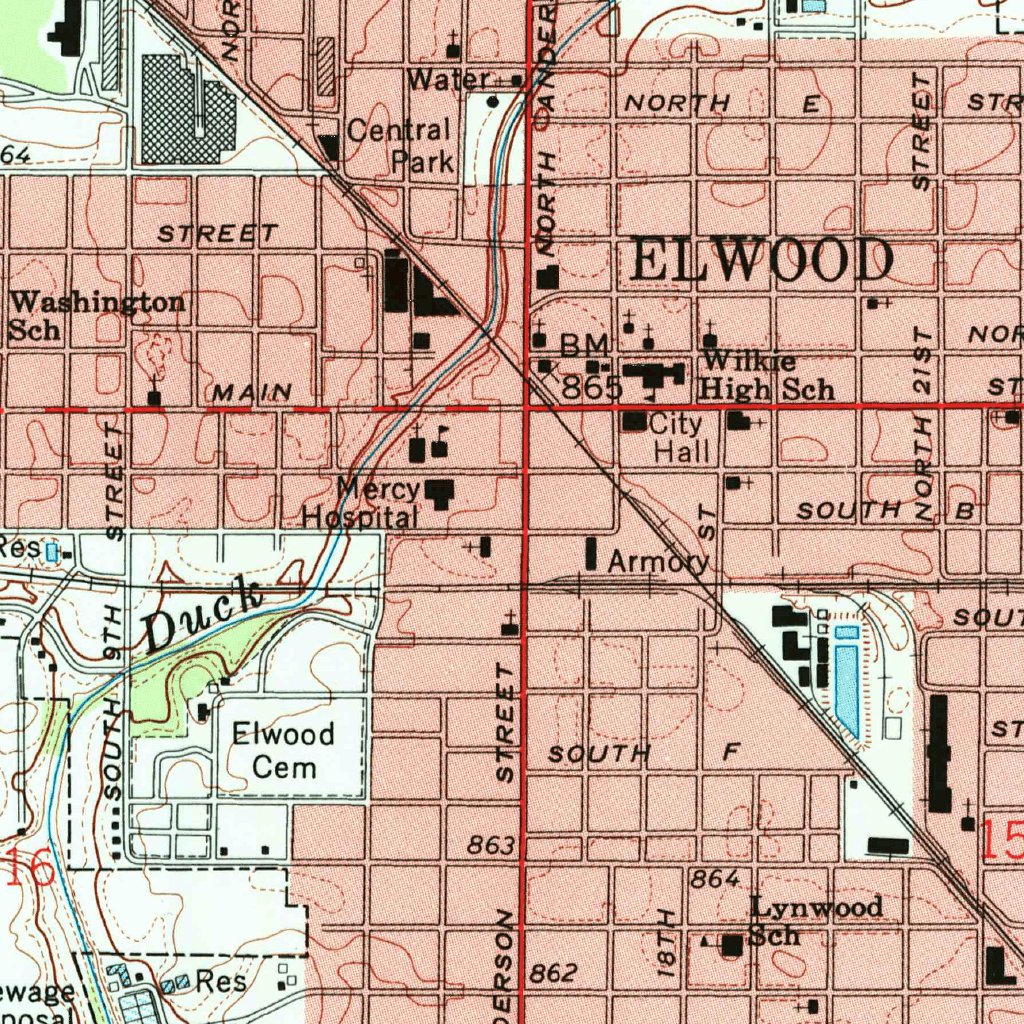 Elwood, IN (1960, 24000-Scale) Map by United States Geological Survey ...