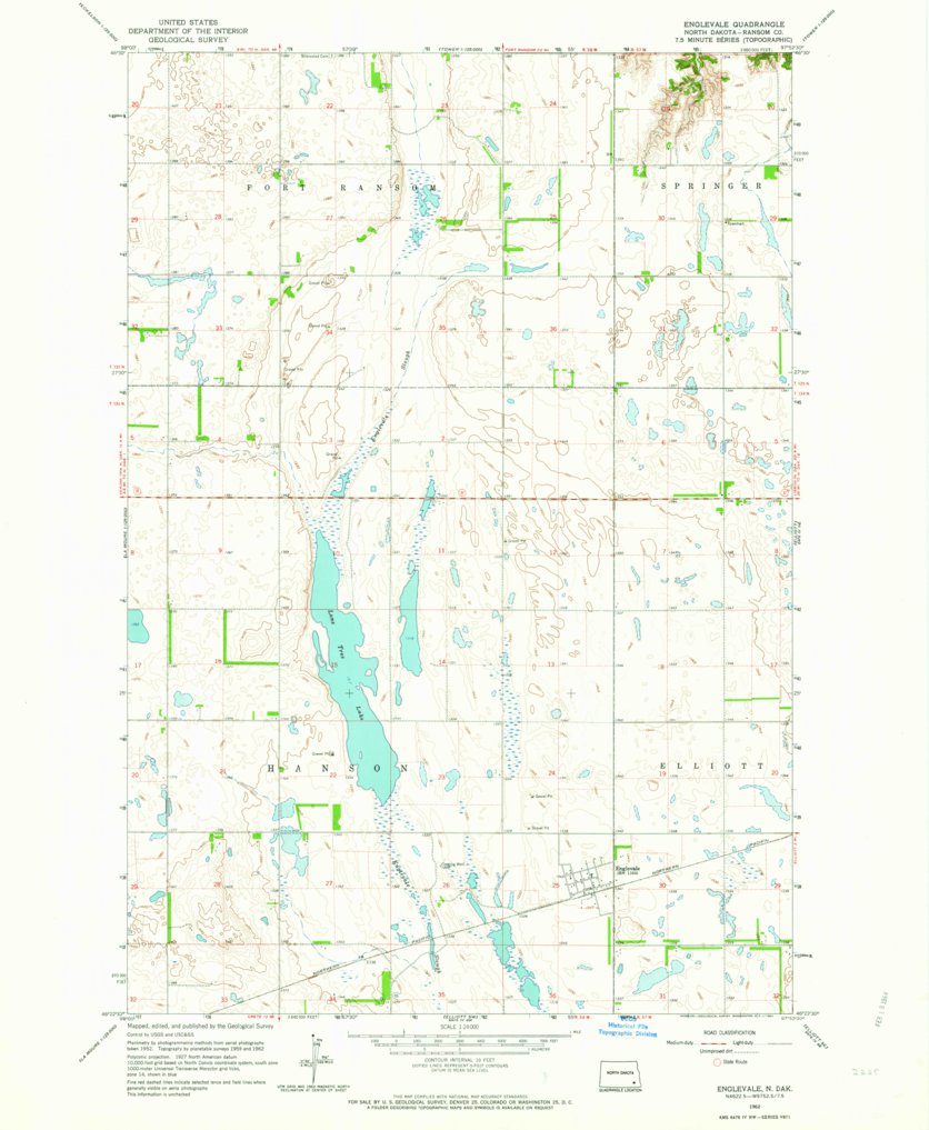 Englevale, ND (1962, 24000-Scale) Map by United States Geological ...