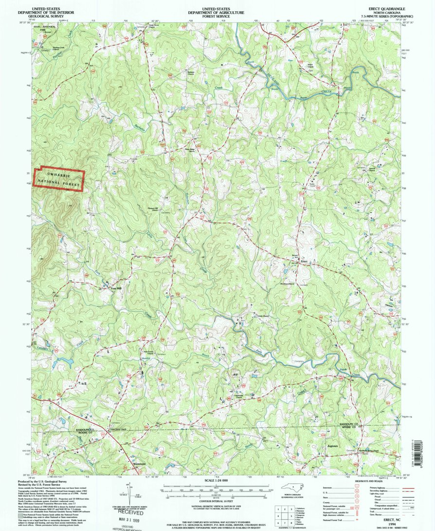 Erect, NC (1994, 24000-Scale) Map by United States Geological Survey ...
