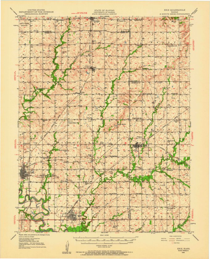 Erie, KS (1948, 62500-Scale) Map by United States Geological Survey ...