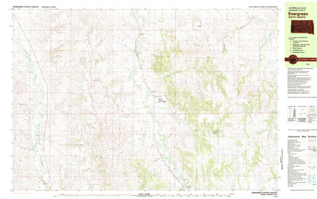 Evergreen, SD (1981, 25000-Scale) Map by United States Geological ...