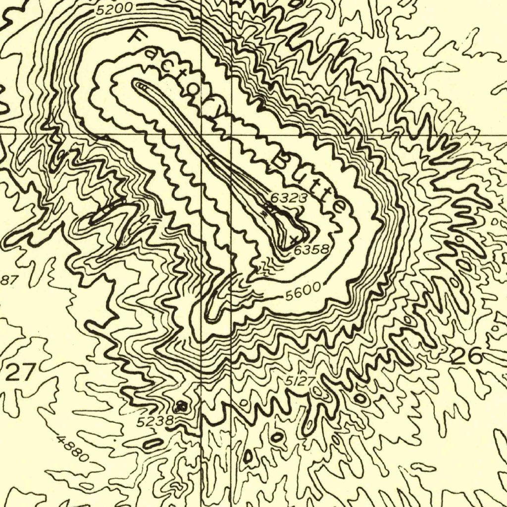Factory Butte, UT (1954, 24000-Scale) Map by United States Geological ...