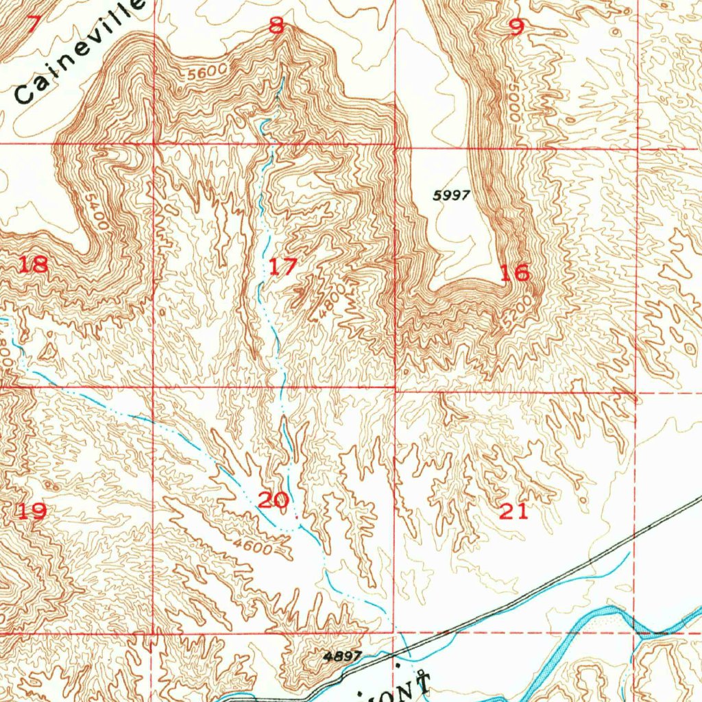 Factory Butte, UT (1954, 62500-Scale) Map by United States Geological ...