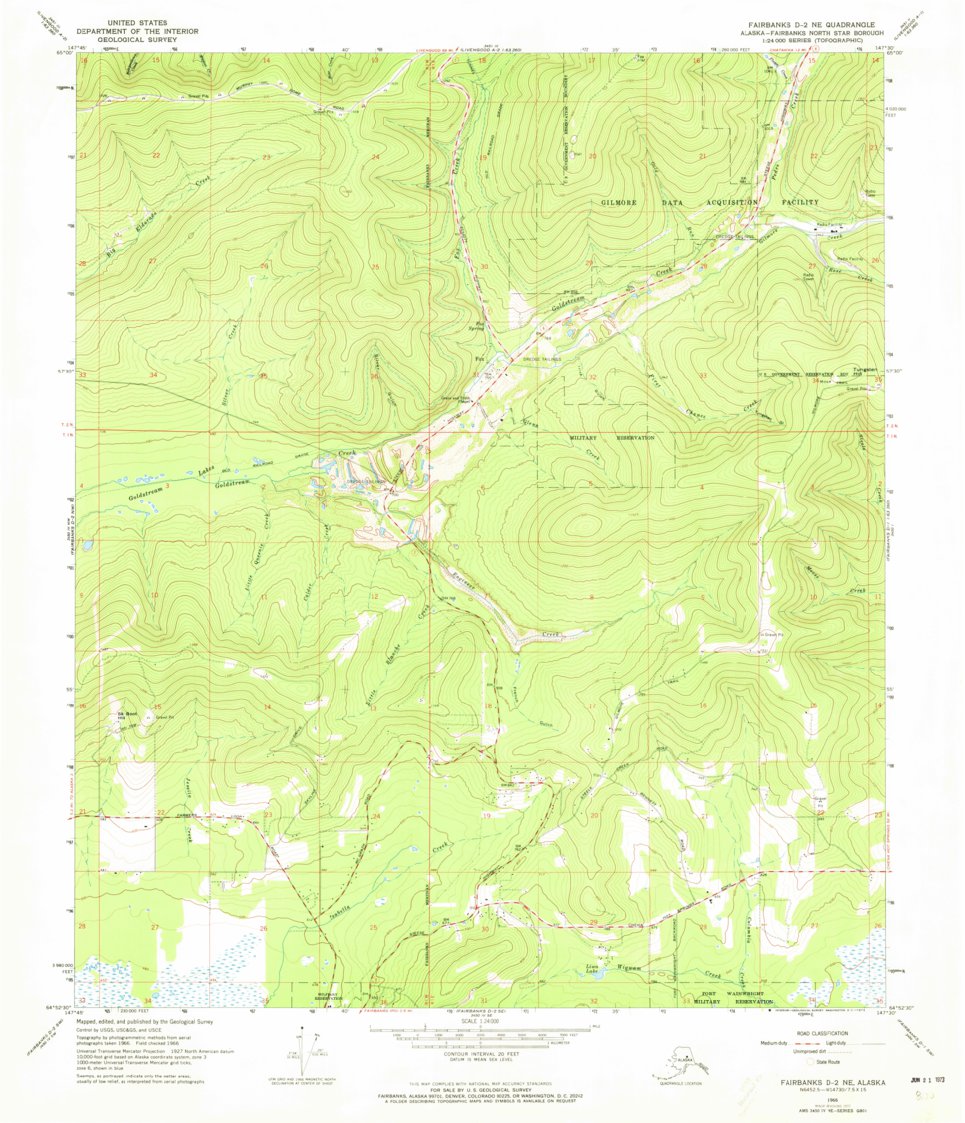 Fairbanks D-2 NE, AK (1966, 24000-Scale) Map by United States ...