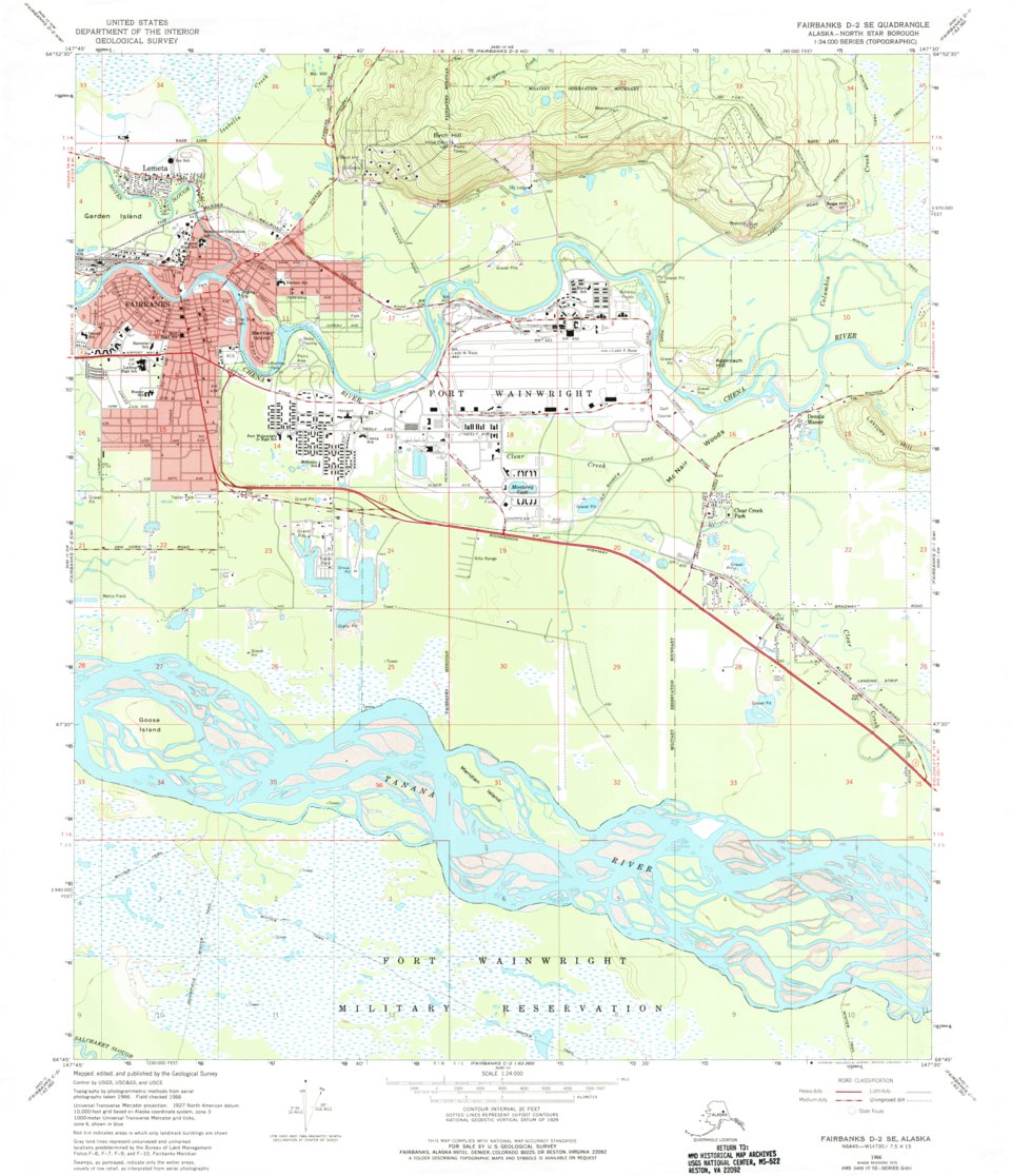 Fairbanks D-2 SE, AK (1966, 24000-Scale) Map by United States ...