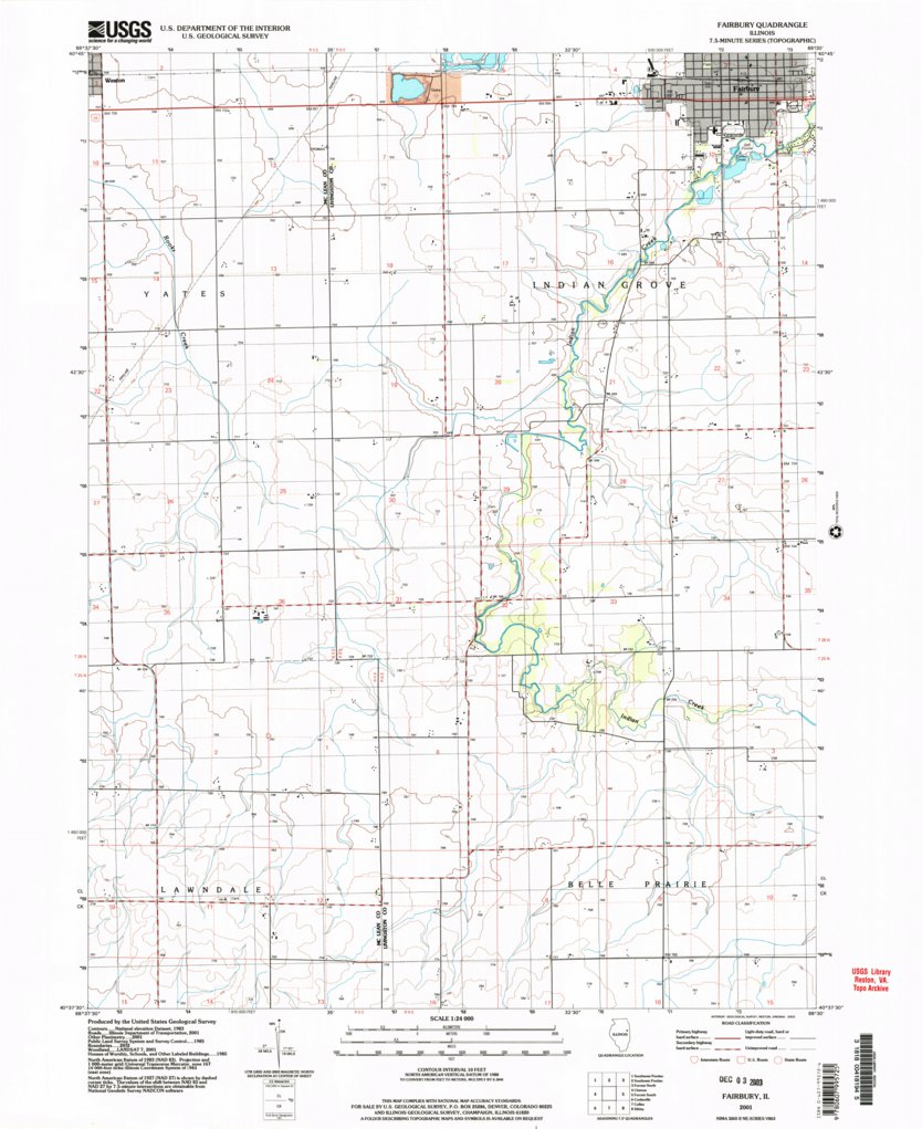 Fairbury, IL (2001, 24000-Scale) Map by United States Geological Survey ...