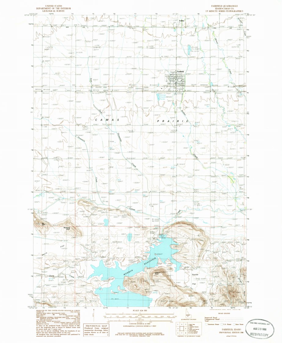 Fairfield, ID (1986, 24000-Scale) Map by United States Geological ...