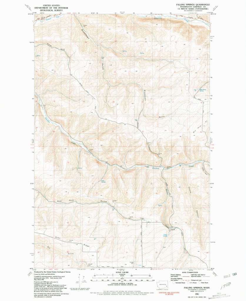 Falling Springs, WA (1981, 24000-Scale) Map by United States Geological ...