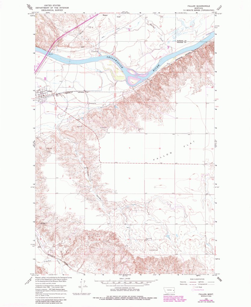 Fallon, MT (1966, 24000-Scale) Map by United States Geological Survey ...