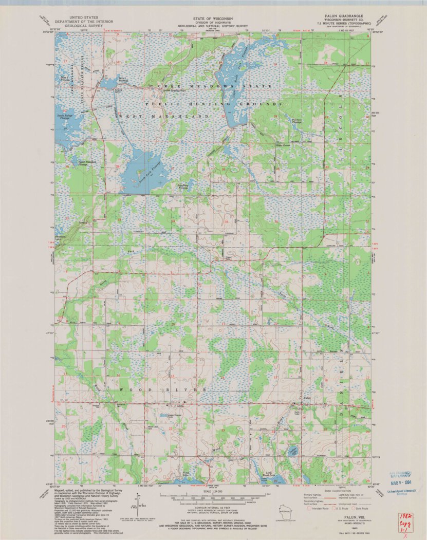 Falun, WI (1982, 24000-Scale) Map by United States Geological Survey ...