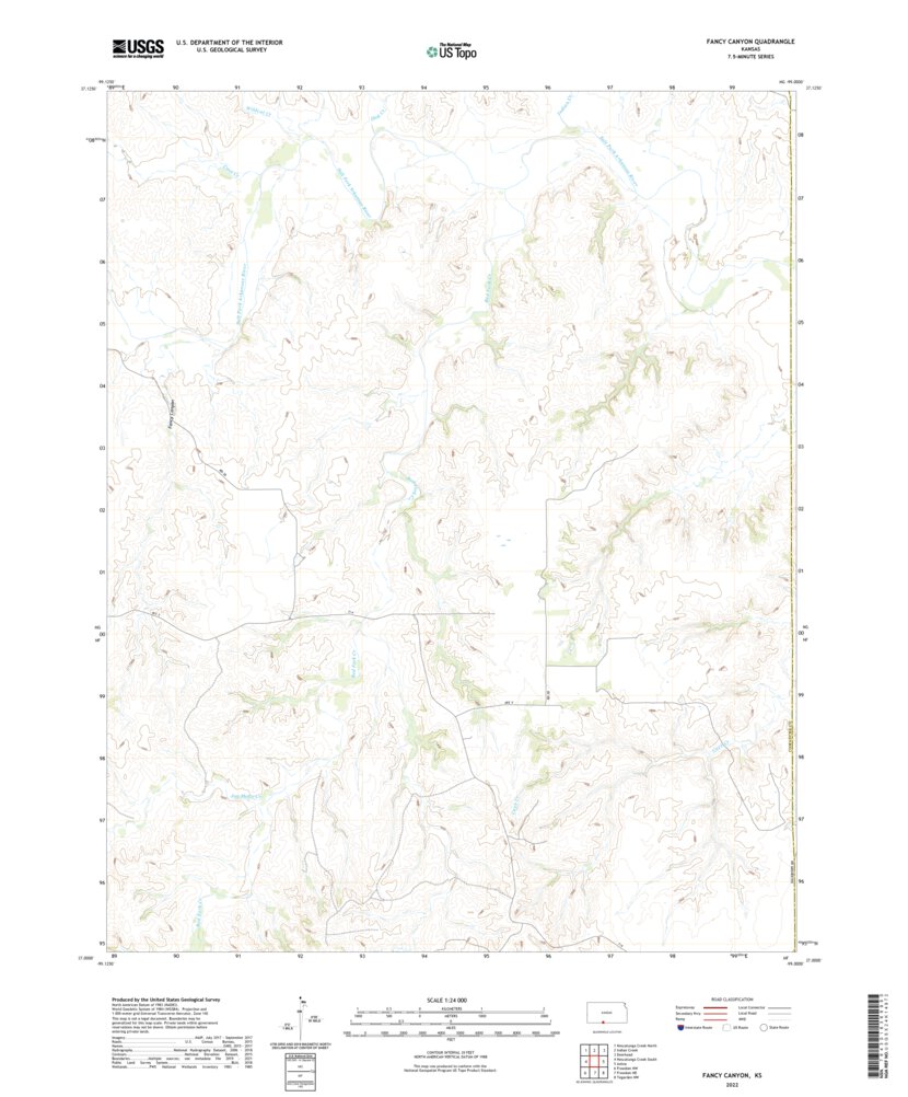 Fancy Canyon, KS (2022, 24000-Scale) Map by United States Geological ...
