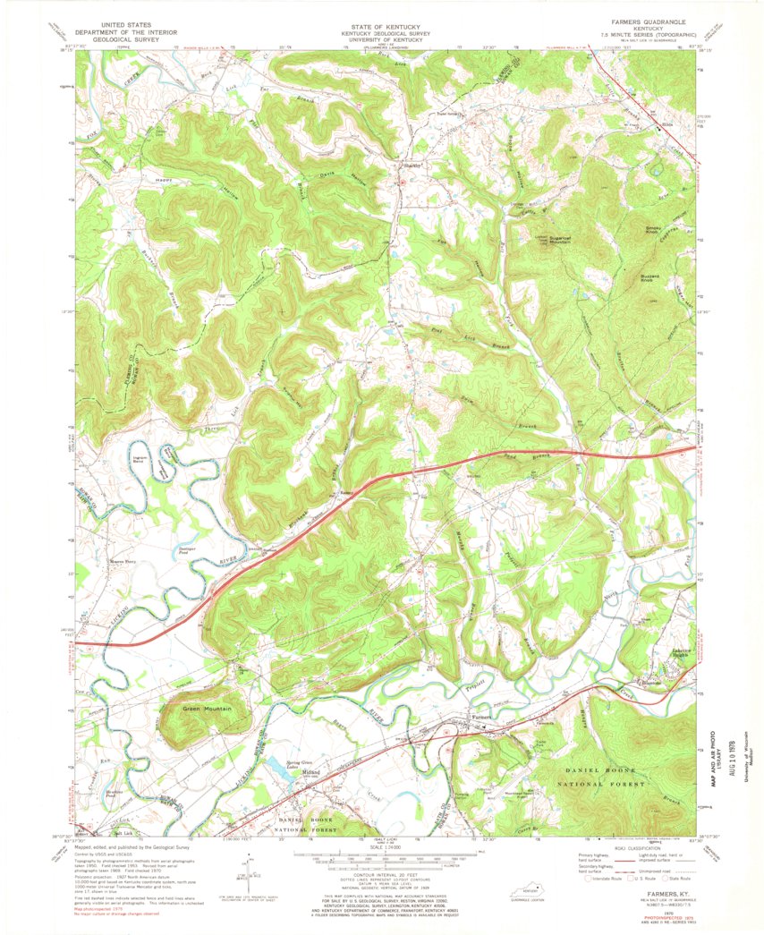 Farmers, KY (1970, 24000-Scale) Map by United States Geological Survey ...