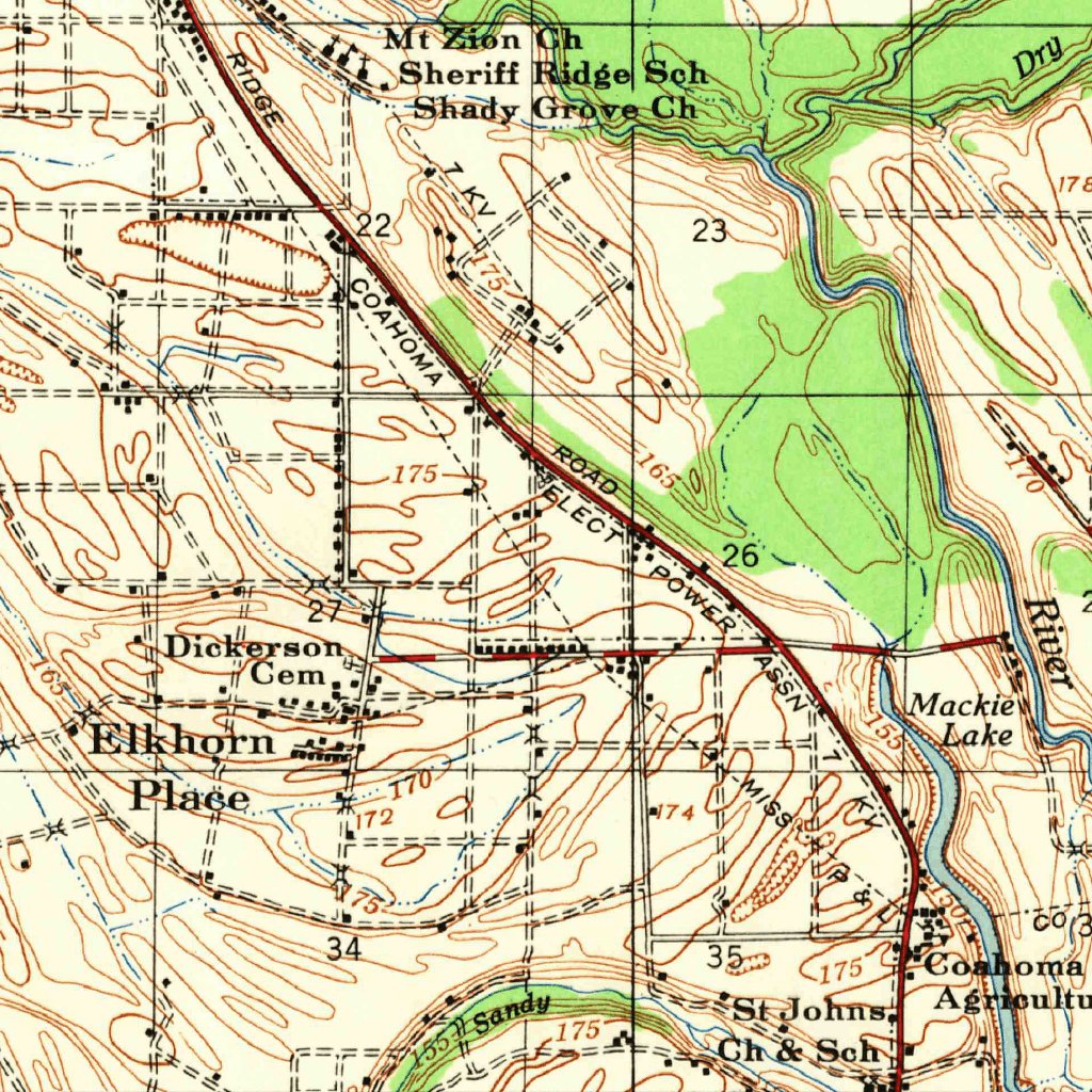 Farrell, MS-AR (1955, 62500-Scale) Map by United States Geological ...
