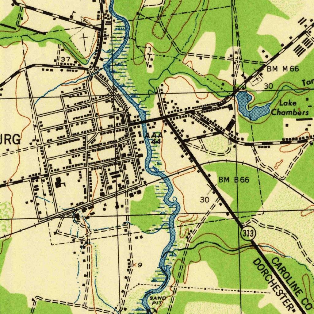 Federalsburg, MD (1944, 31680-Scale) Map by United States Geological ...