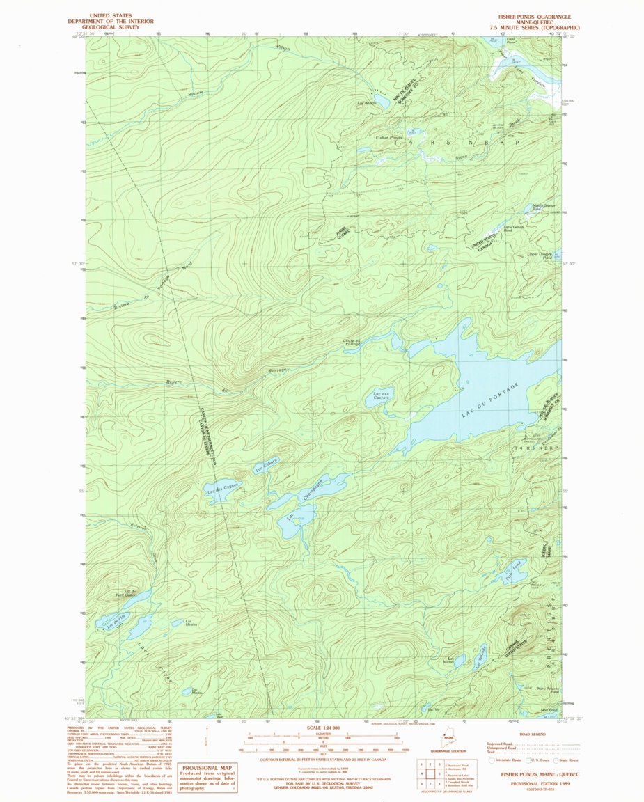 Fisher Ponds, ME (1989, 24000-Scale) Map by United States Geological ...