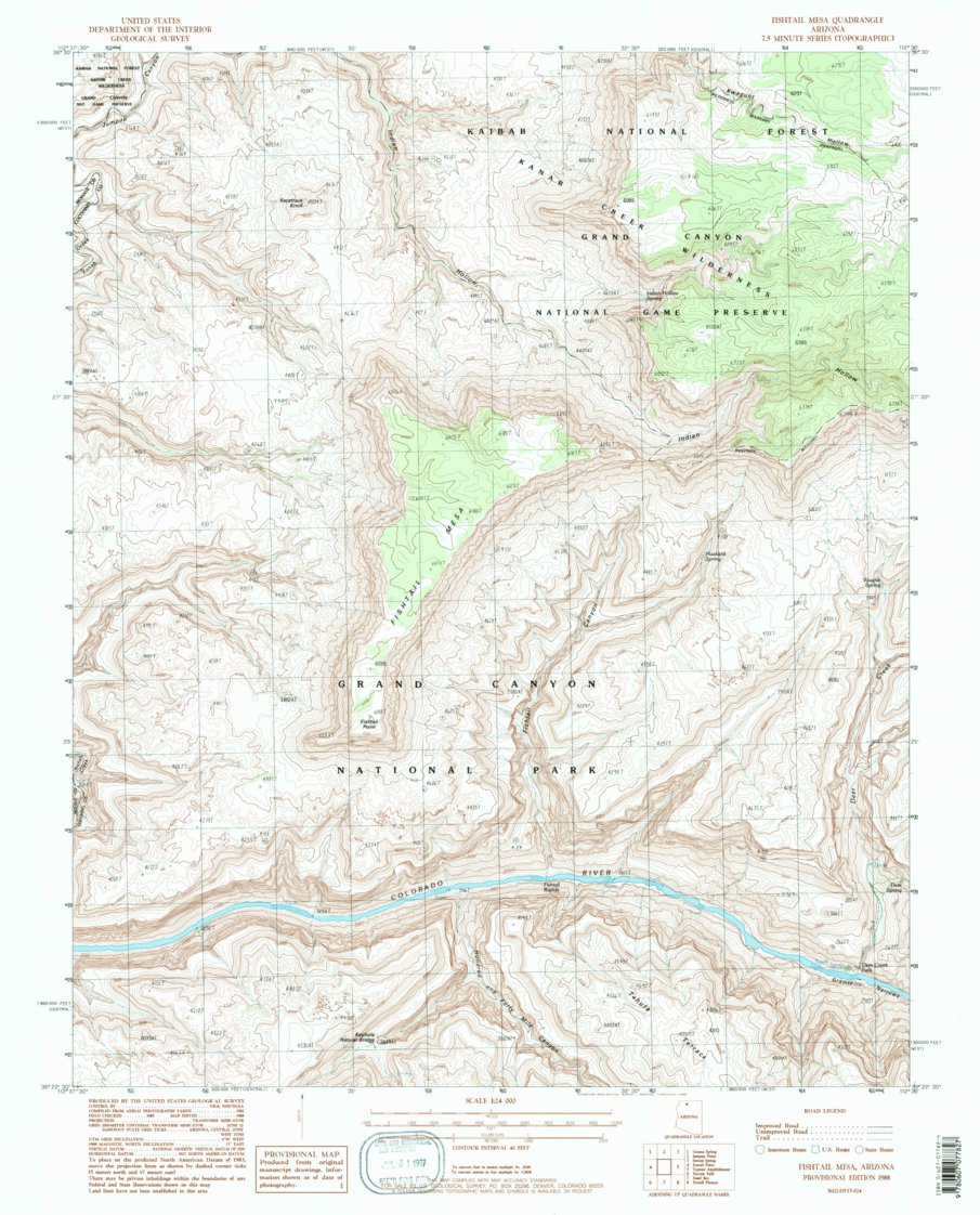 Fishtail Mesa, AZ (1988, 24000-Scale) Map by United States Geological ...