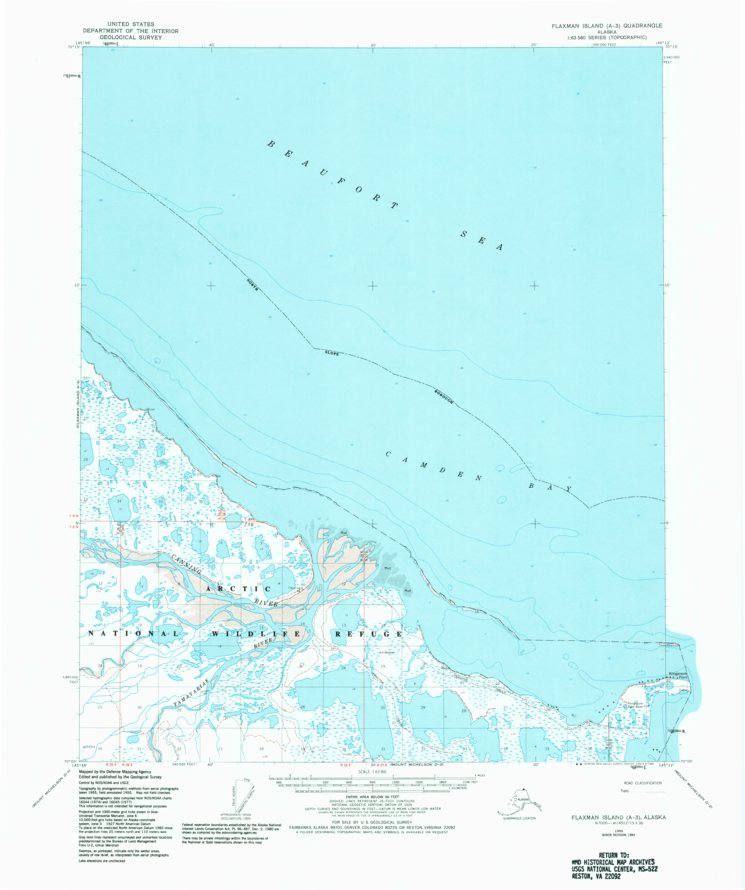 Flaxman Island A-3, AK (1955, 63360-Scale) Map by United States ...
