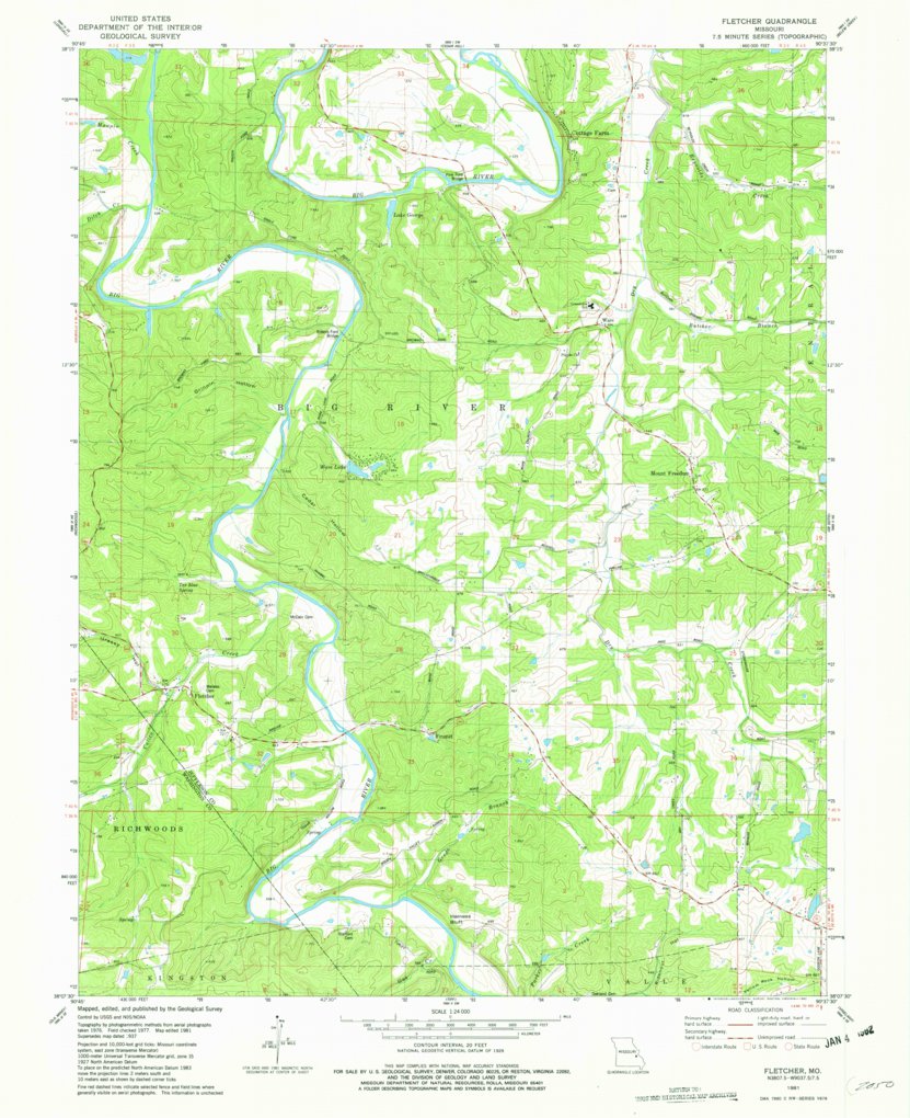 Fletcher, MO (1981, 24000-Scale) Map by United States Geological Survey ...