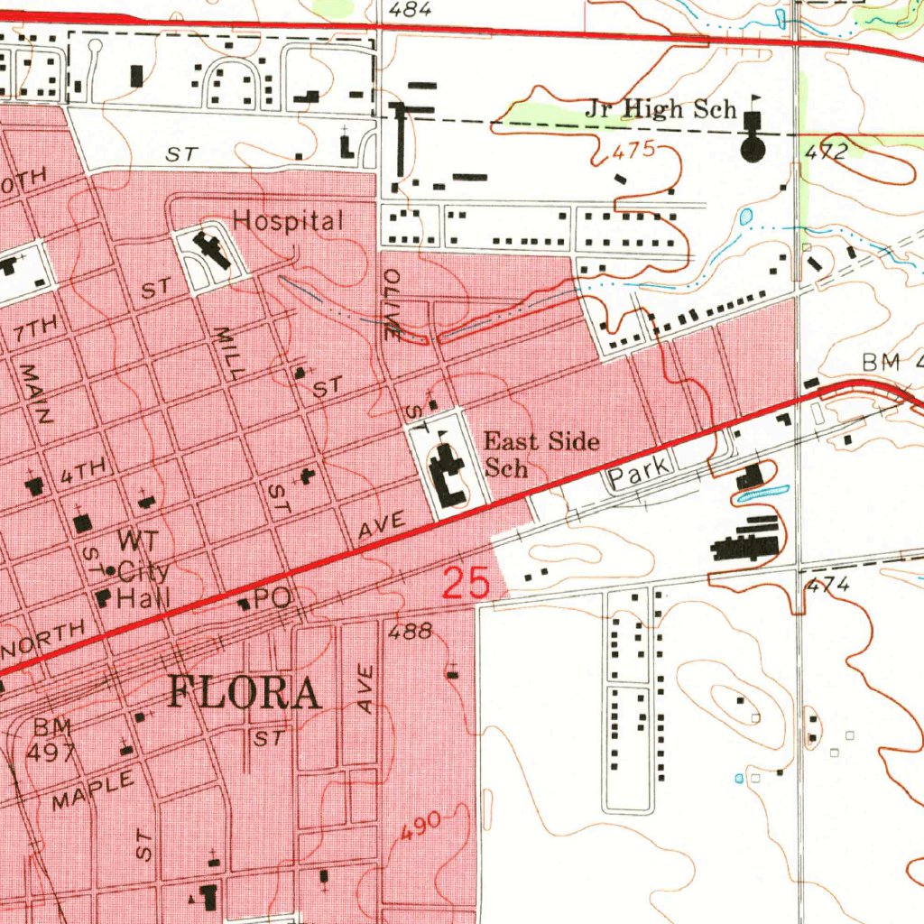Flora, IL (1970, 24000-Scale) Map by United States Geological Survey ...