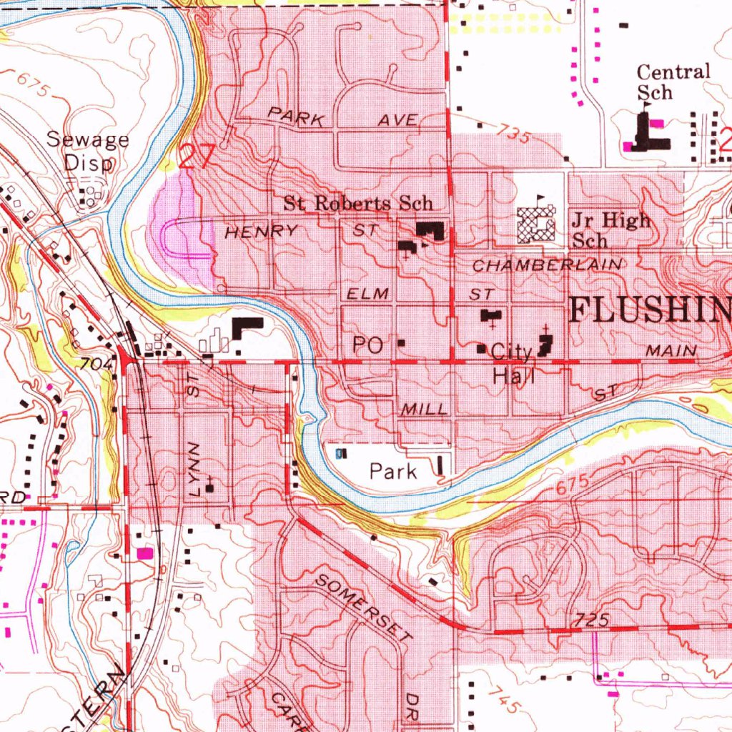 Flushing, MI (1975, 24000-Scale) Map by United States Geological Survey ...