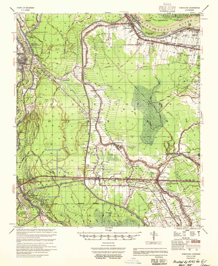 Fordoche, LA (1955, 62500-Scale) Map by United States Geological Survey ...