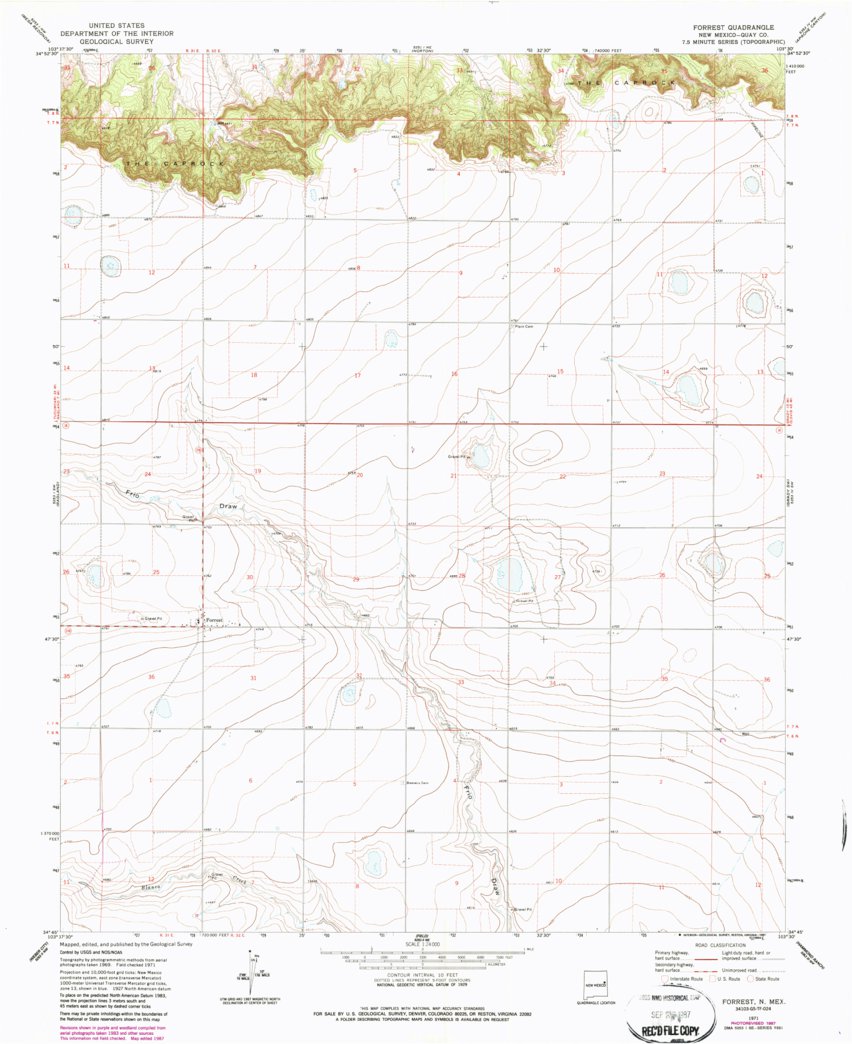 Forrest, NM (1971, 24000-Scale) Map by United States Geological Survey ...