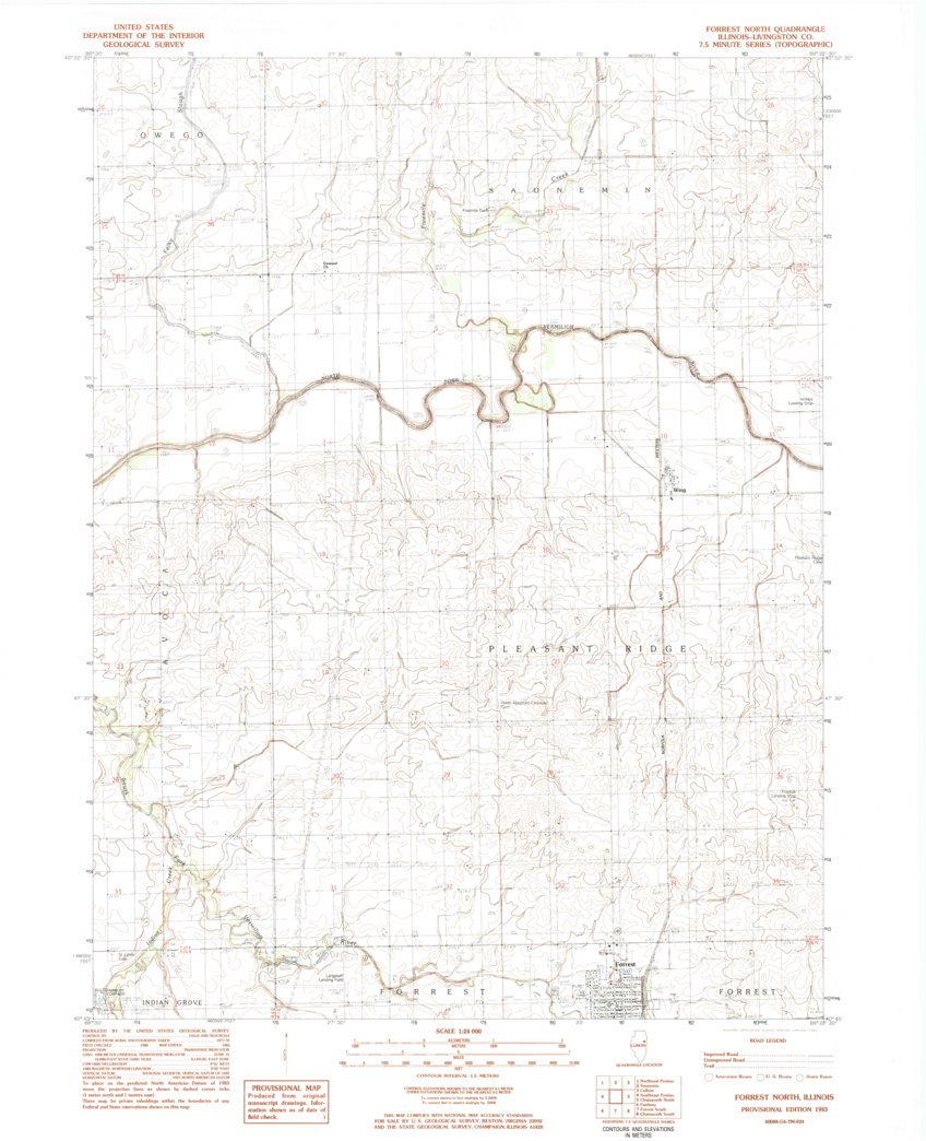 Forrest North, IL (1983, 24000-Scale) Map by United States Geological ...