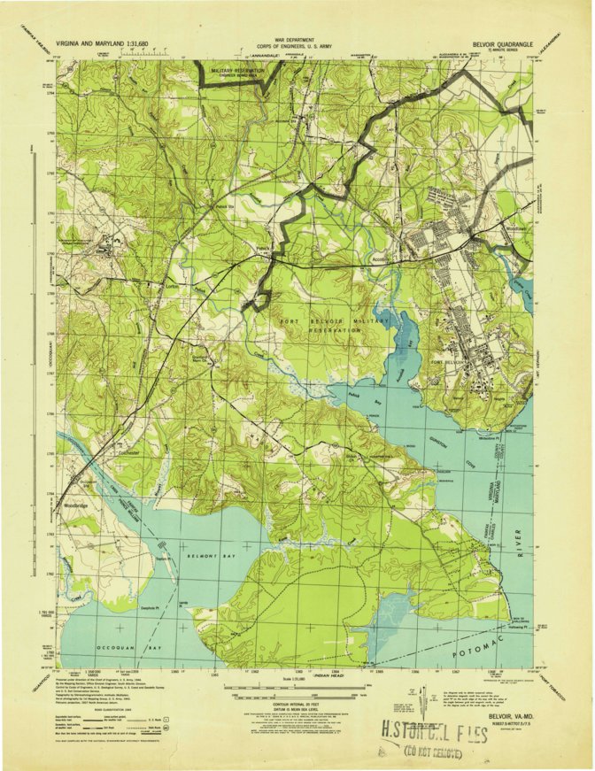 Fort Belvoir, VA-MD (1944, 31680-Scale) Map by United States Geological ...