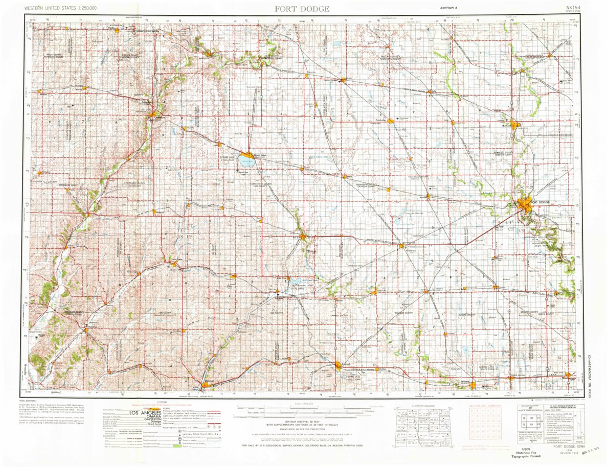 Fort Dodge, IA (1954, 250000-Scale) Map by United States Geological ...