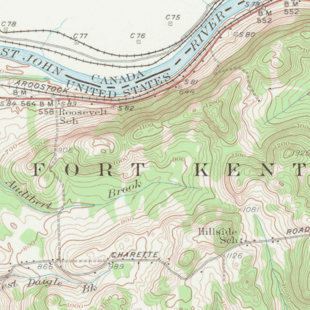 Fort Kent, ME (1932, 62500-Scale) Map by United States Geological ...
