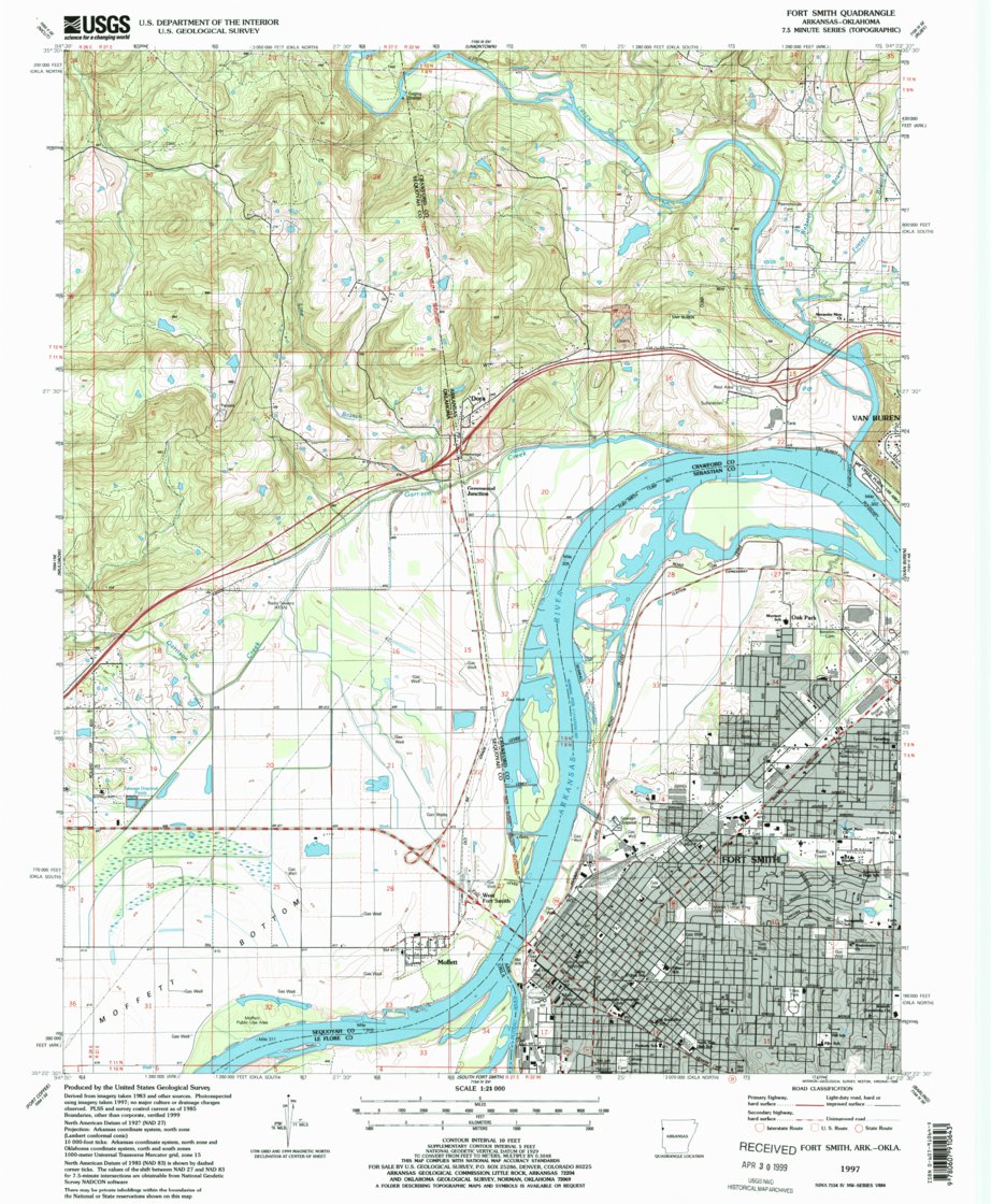 Fort Smith, AR-OK (1997, 24000-Scale) Map by United States Geological ...