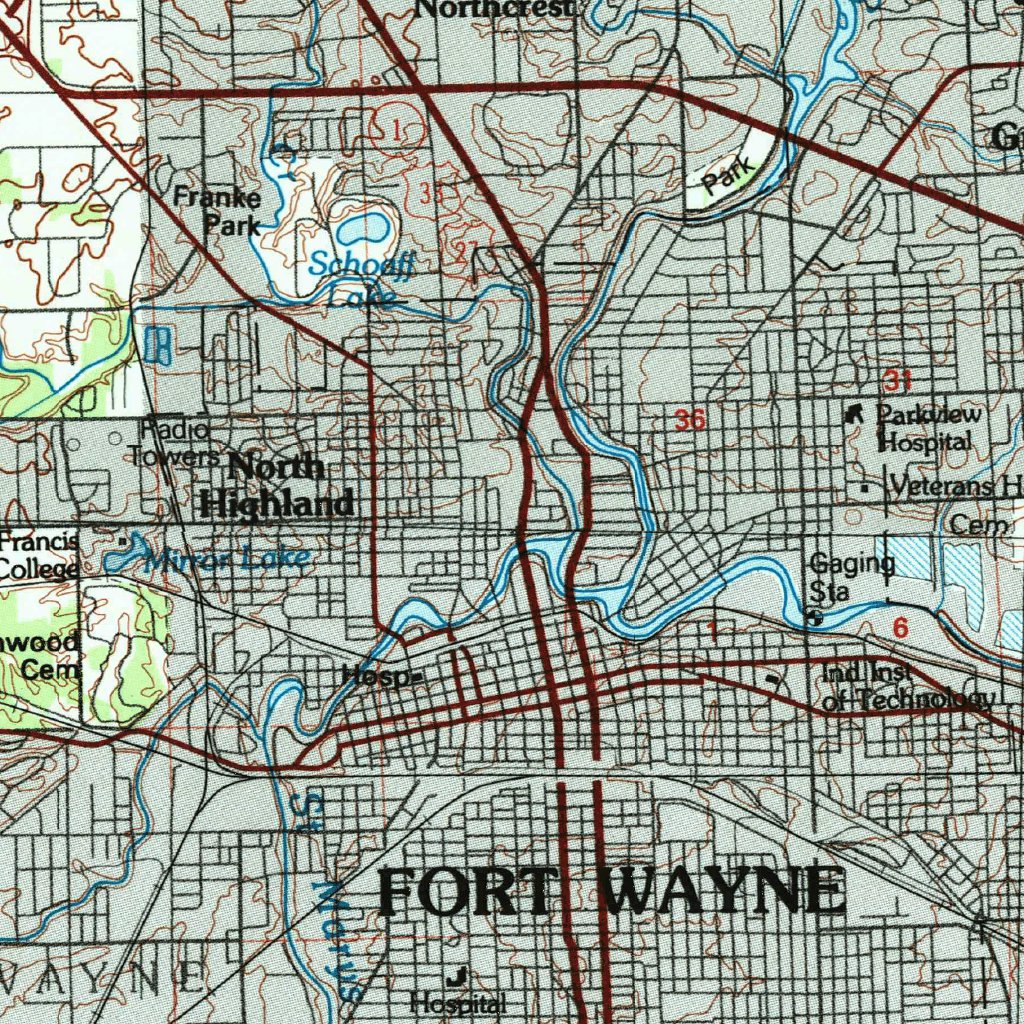 Fort Wayne, IN (1994, 100000-Scale) Map by United States Geological ...