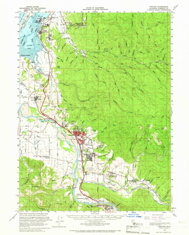 Fortuna, CA (1959, 62500-Scale) Map by United States Geological Survey ...