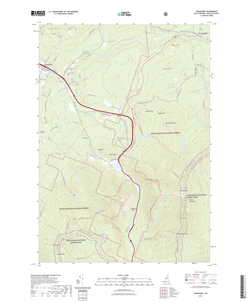 Franconia, NH (2021, 24000-Scale) Map by United States Geological ...