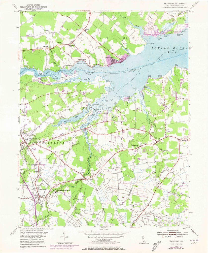 Frankford, DE (1955, 24000-Scale) Map by United States Geological ...