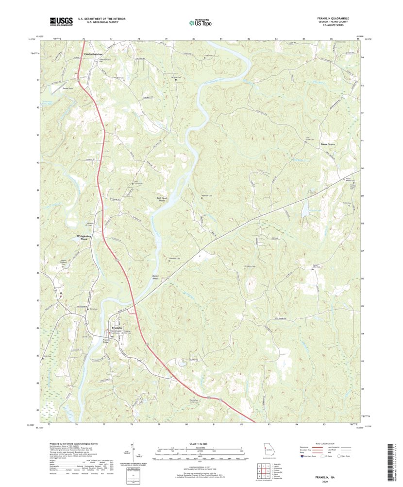 Franklin, GA (2020, 24000-Scale) Map by United States Geological Survey ...