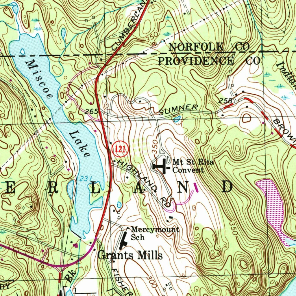 Franklin, MA-RI (1965, 25000-Scale) Map by United States Geological ...
