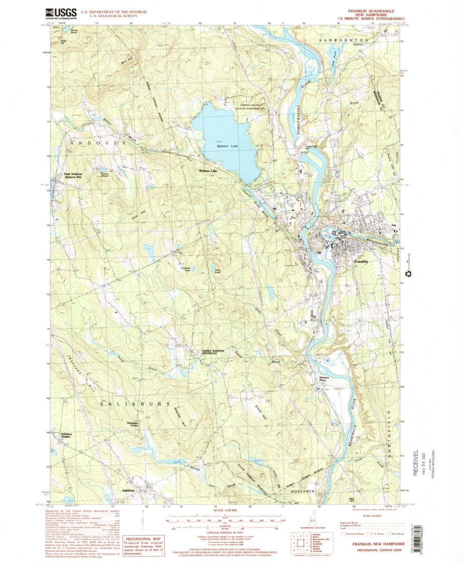 Franklin, NH (2000, 24000-Scale) Map by United States Geological Survey ...