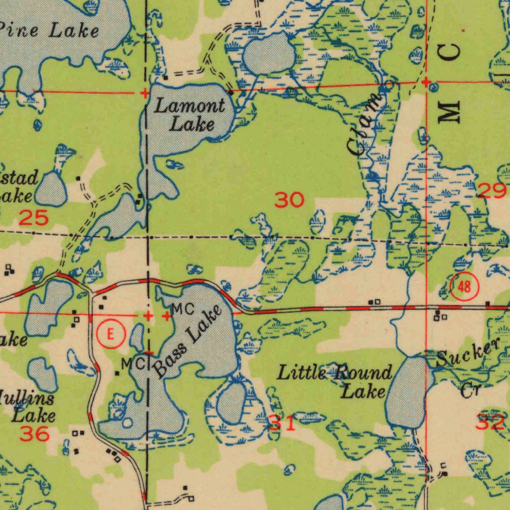 Frederic, WI (1951, 48000-Scale) Map by United States Geological Survey ...