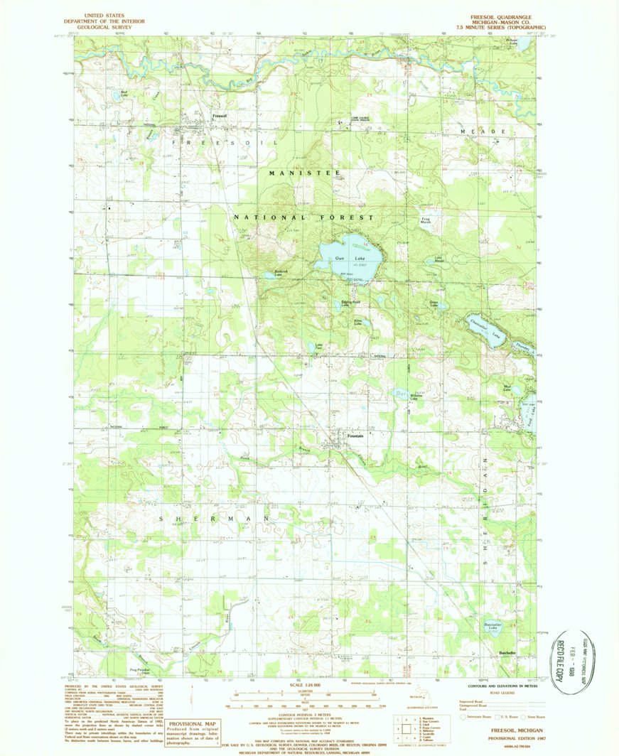 Free Soil, MI (1987, 24000-Scale) Map by United States Geological ...