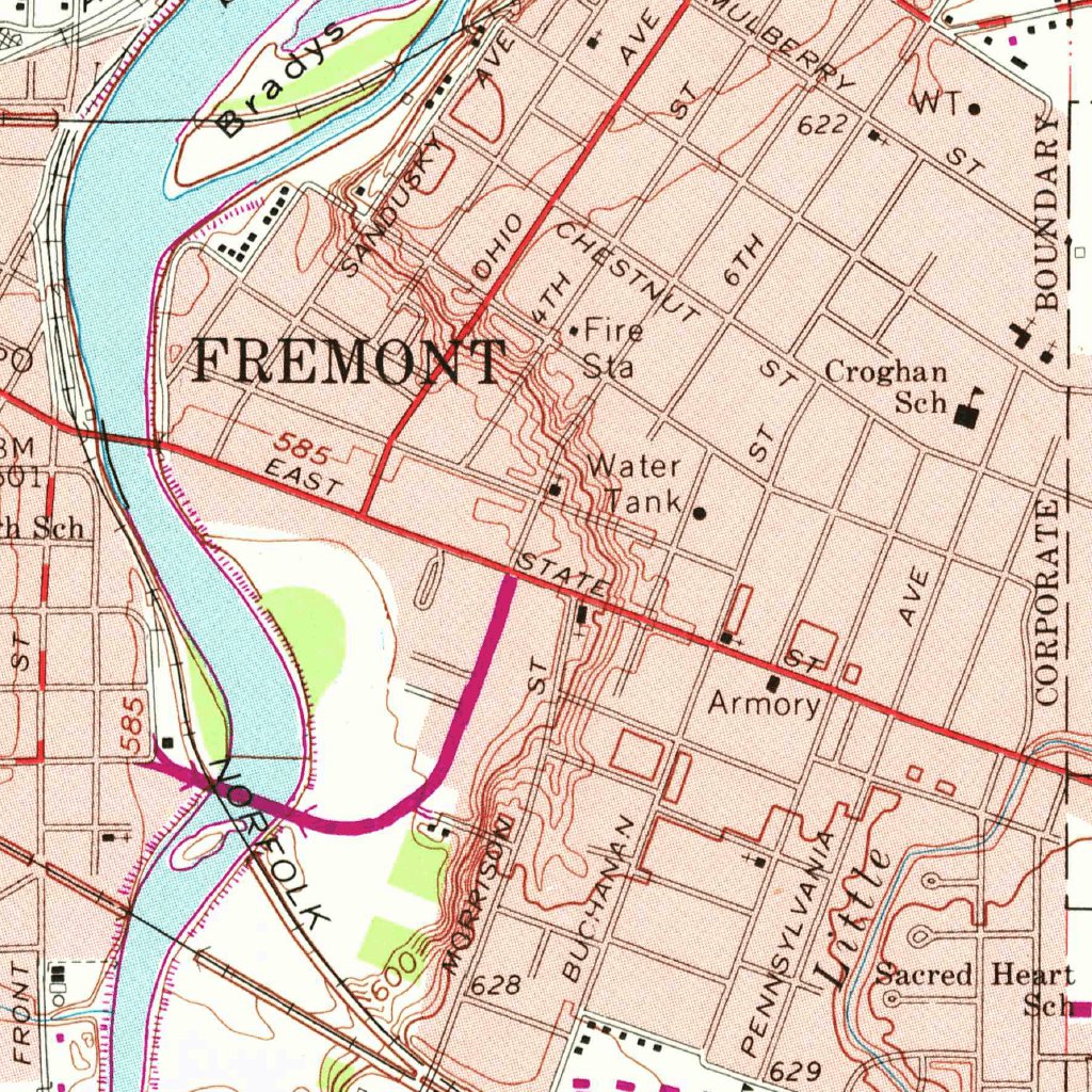 Fremont East, OH (1969, 24000-Scale) Map by United States Geological ...